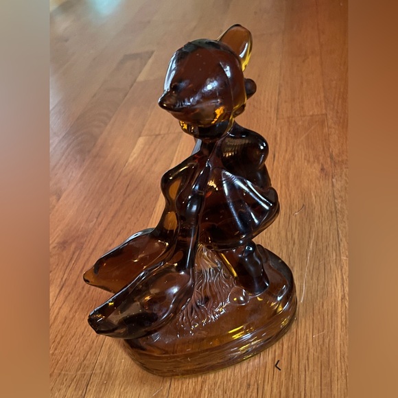 Accents | L E Smith Glass Girl Goose Geese Figurine Amber 8 Tall | Poshmark